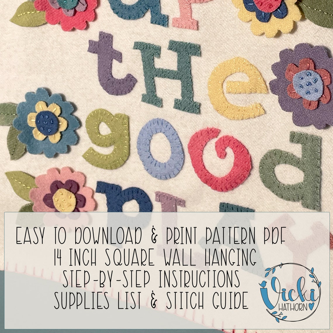 Slow Stitch Wool Applique Pattern PDF | Inspirational Hoop Art ...