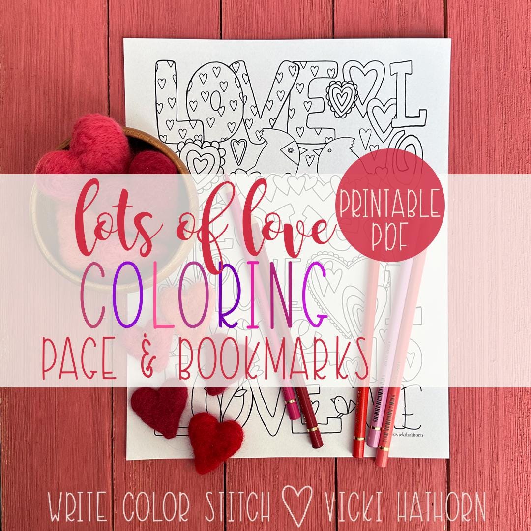 Valentines Day Coloring Pages, Coloring Bookmarks, Love, Valentine ...