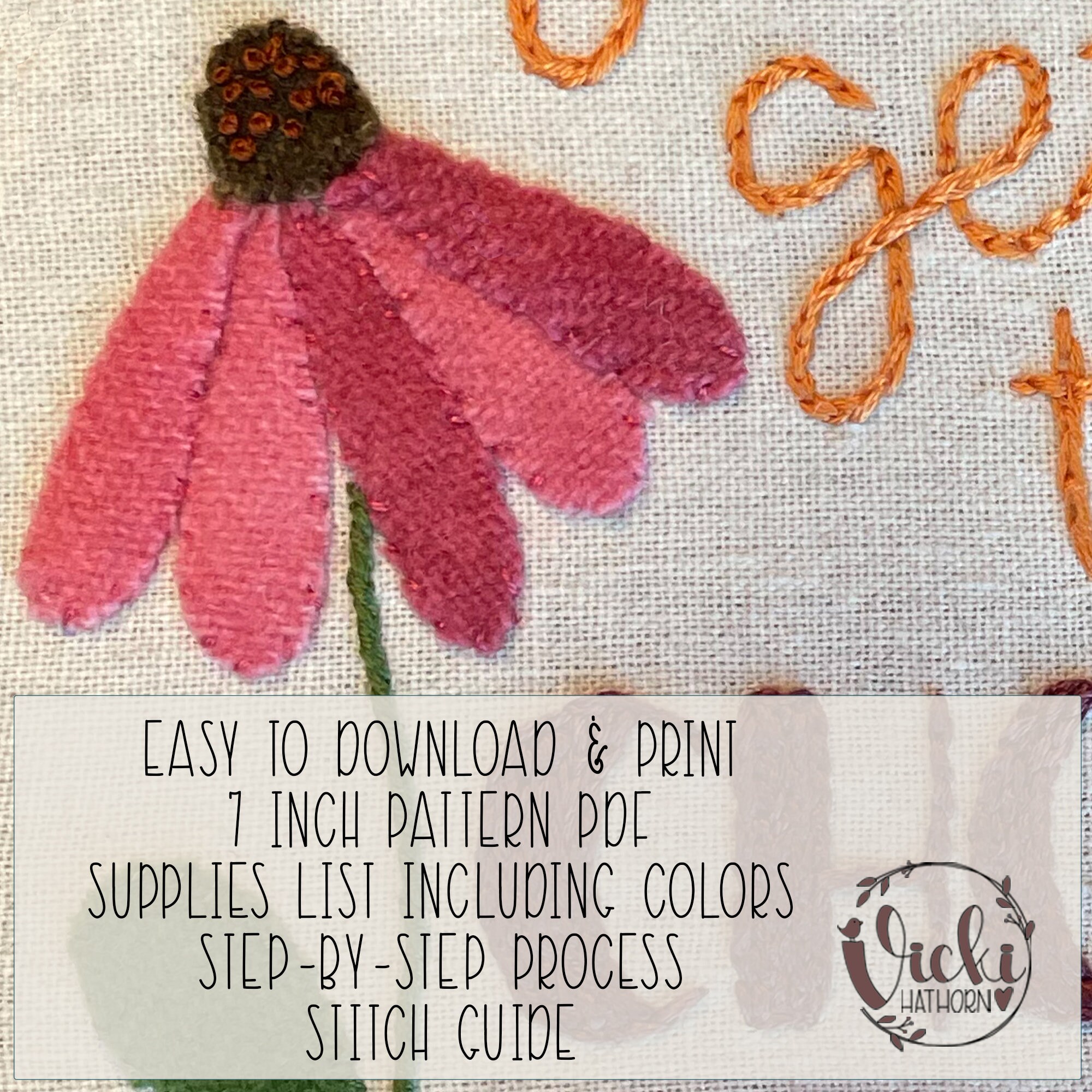 Embroidery Pattern PDF, Wool Applique, Inspirational Hoop Art, Instant ...
