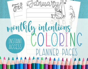 Coloring Planner, Printable Planner, to Do List, Goals, Hand-drawn ...