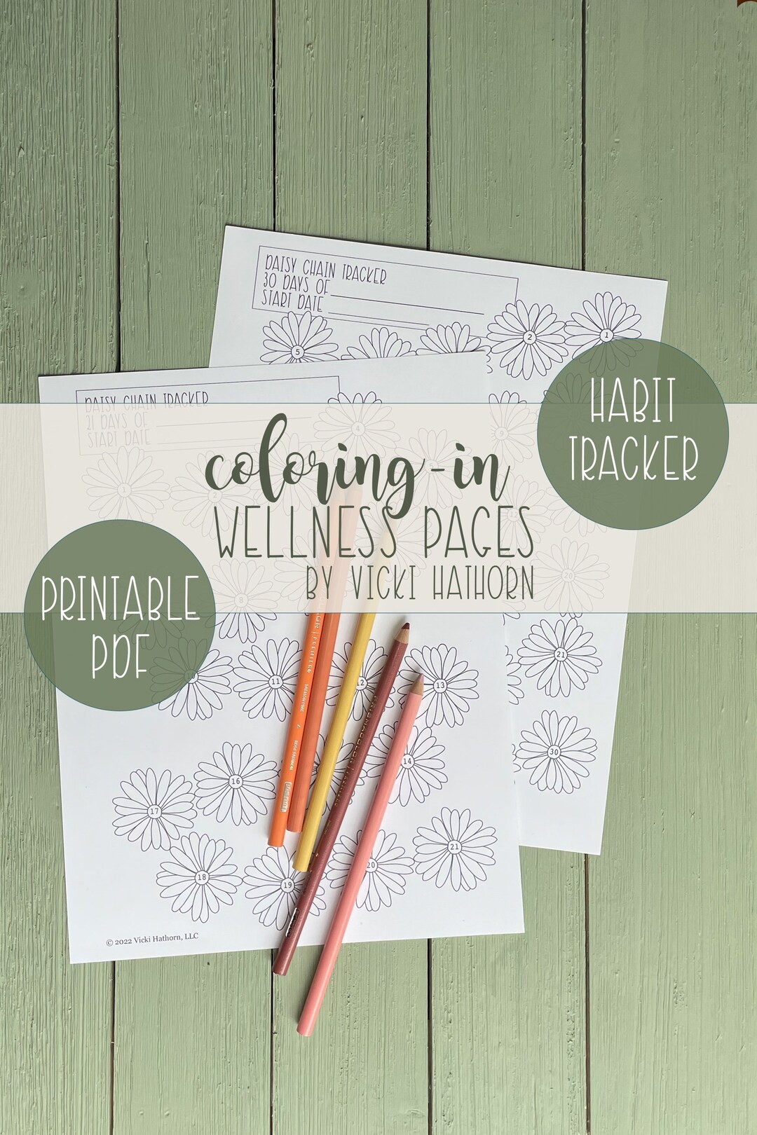 Habit Tracker Coloring Planner Printable Digital PDF - Etsy