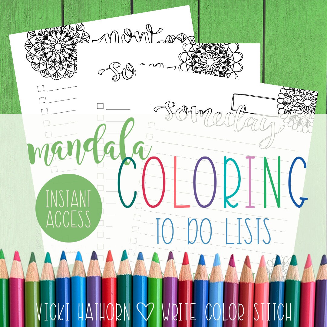 Coloring Planner, Printable Planner, to Do List, Goals, Hand-drawn ...