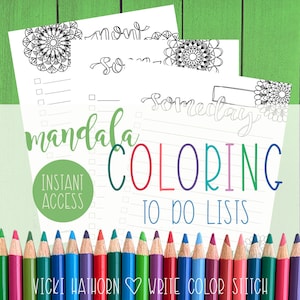 Coloring Planner, Printable Planner, to Do List, Goals, Hand-drawn ...