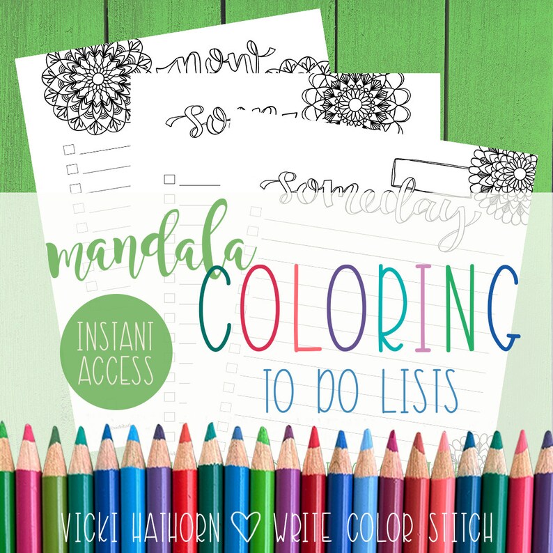 Coloring Planner, Printable Planner, to Do List, Goals, Hand-drawn ...