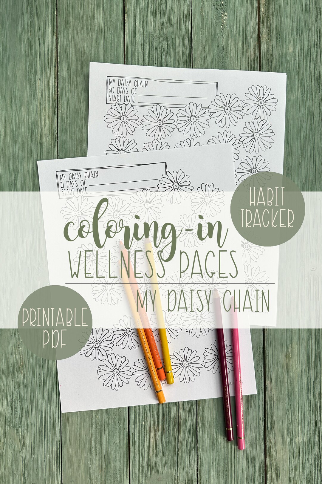 Habit Tracker Coloring Planner Printable Digital PDF - Etsy