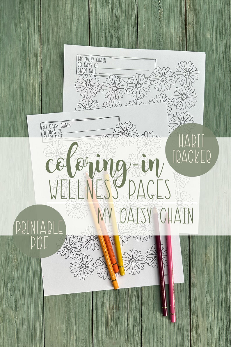 Habit Tracker Coloring Planner Printable Digital PDF - Etsy