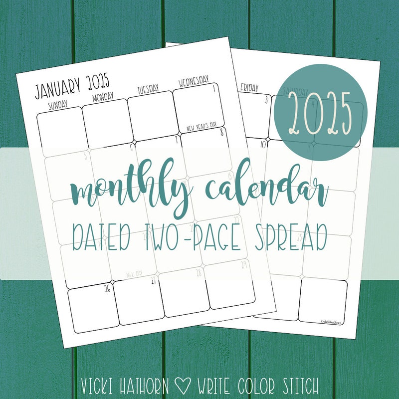 2025 Monthly Calendar - Etsy