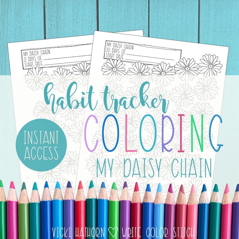 Habit Tracker Coloring - Etsy