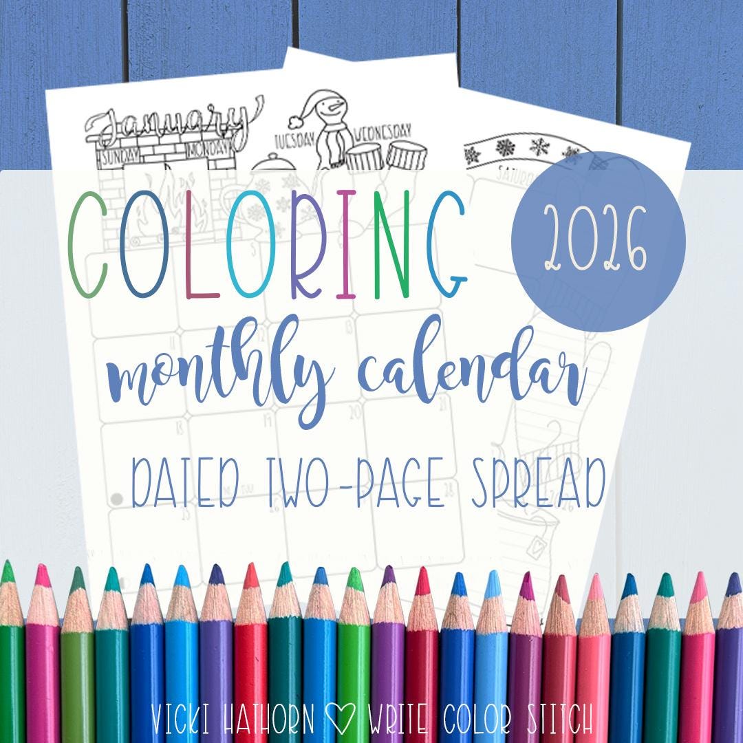 2026 Coloring Calendar Dated Monthly Printable Planner (PDF) - Etsy