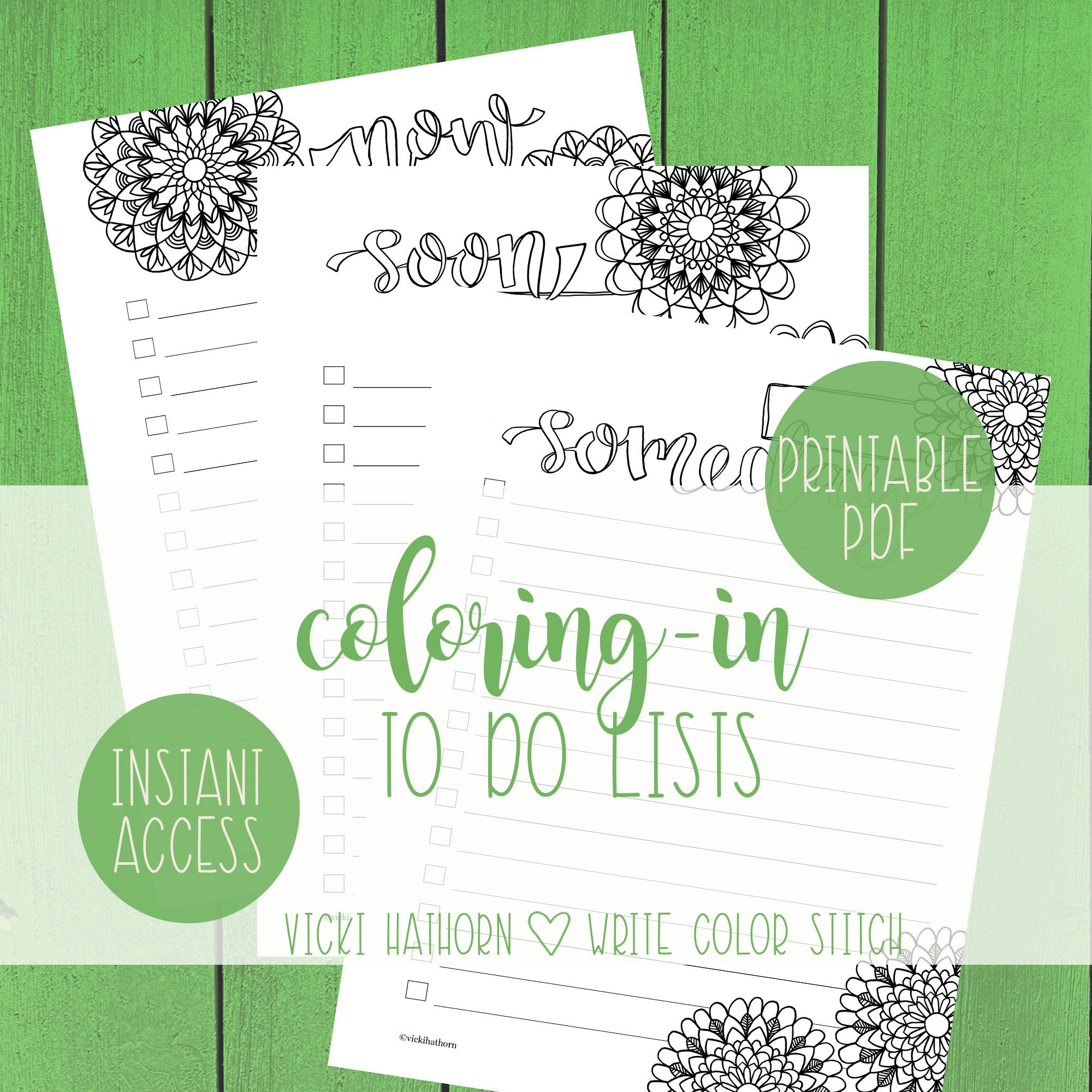 Coloring Planner, Printable Planner, to Do List, Goals, Hand-drawn ...