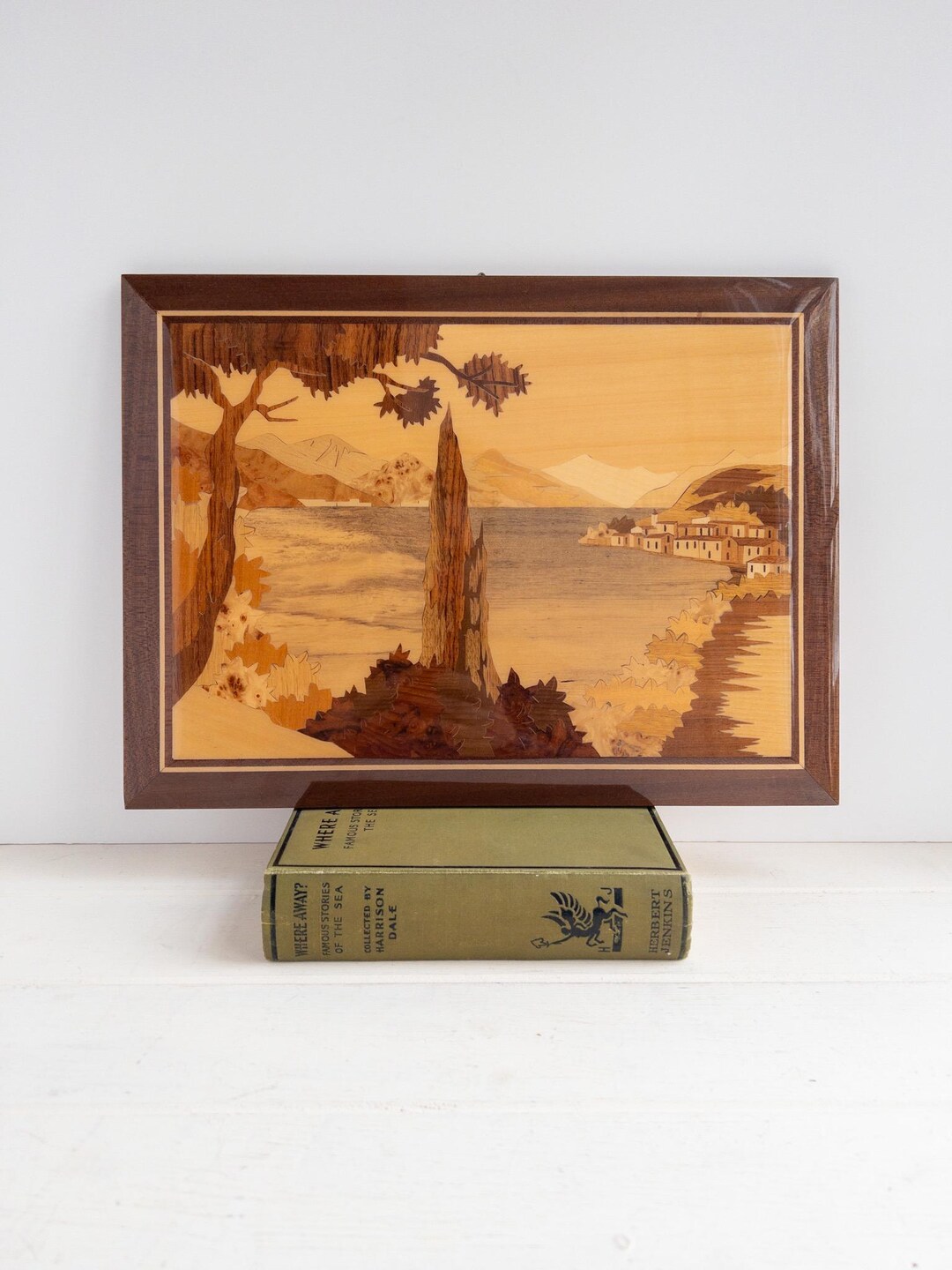 Vintage Italian Marquetry Wood Inlay Wall Plaque, Vintage Wood Inlaid ...