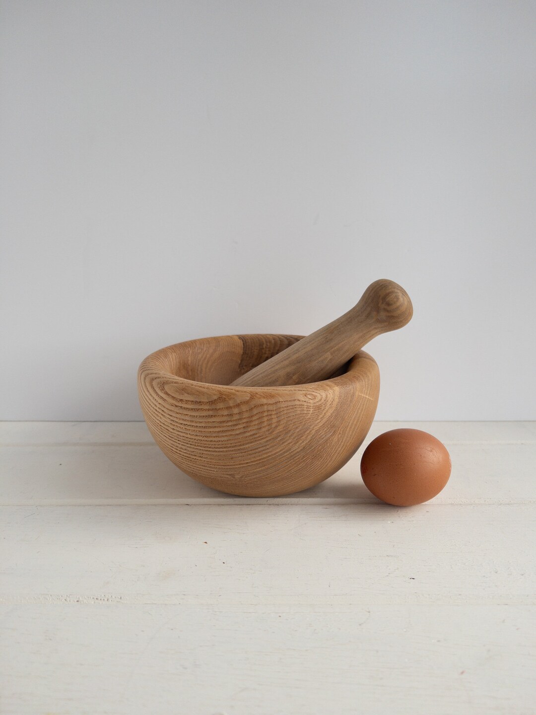 Vintage Pestle and Mortar, Hand Turned Wood Mortar and Pestle, Scottish ...