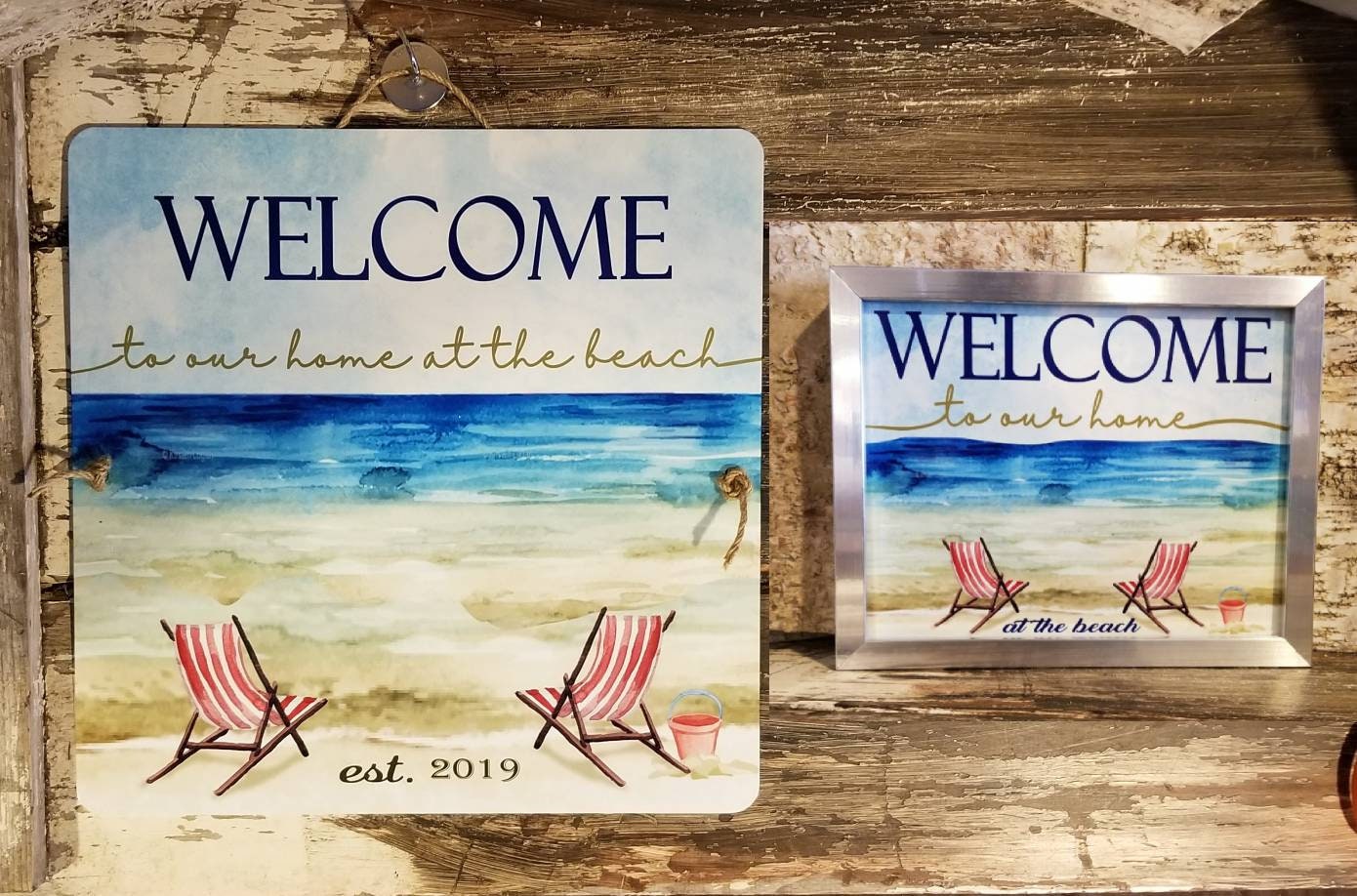 Personalized Welcome Beach House Aluminum Indoor/outdoor Sign, (outdoor ...