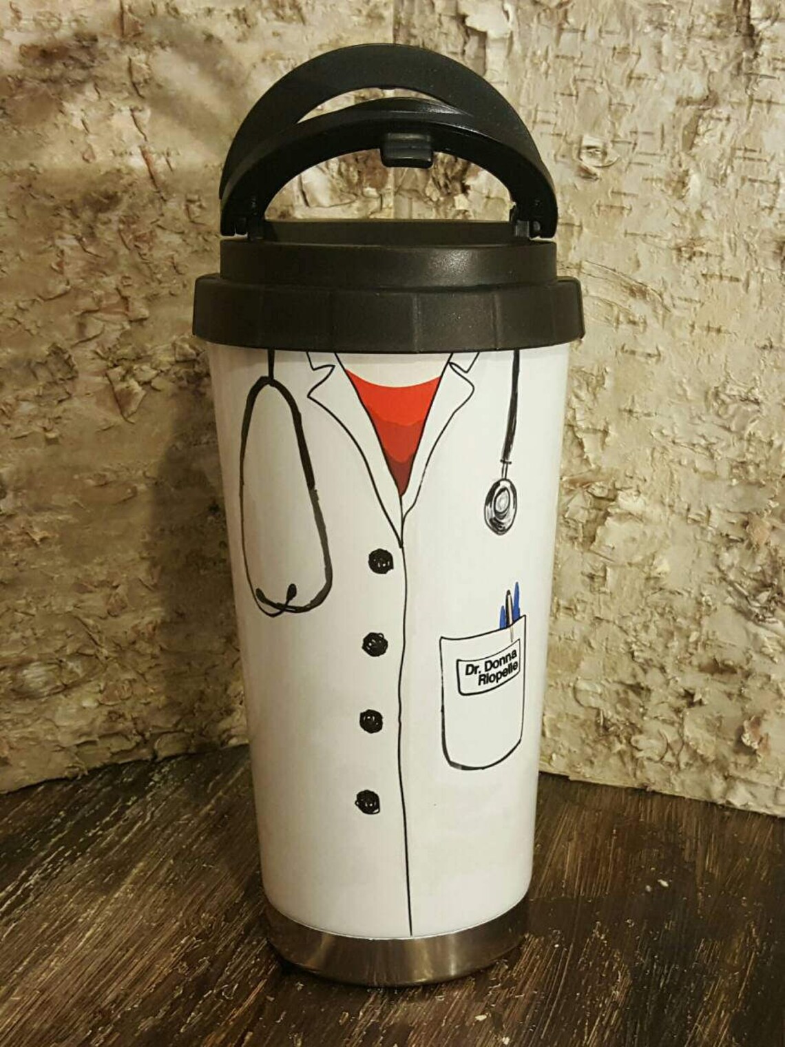 Personalized Travel thermos or ceramic Mug for doctor hot or | Etsy