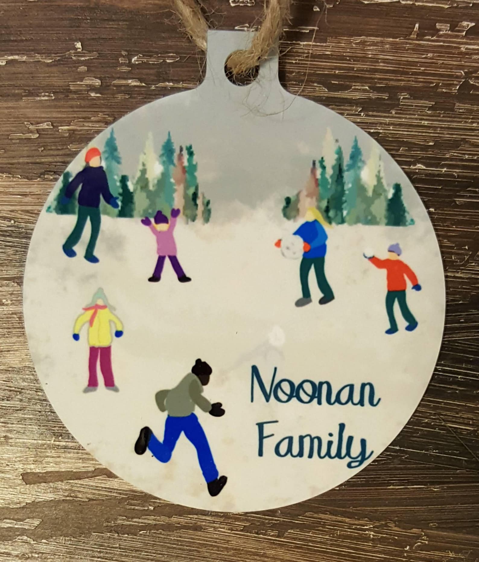 Your Choice of Snow Figures of Personalized Family Name Ornament, House ...