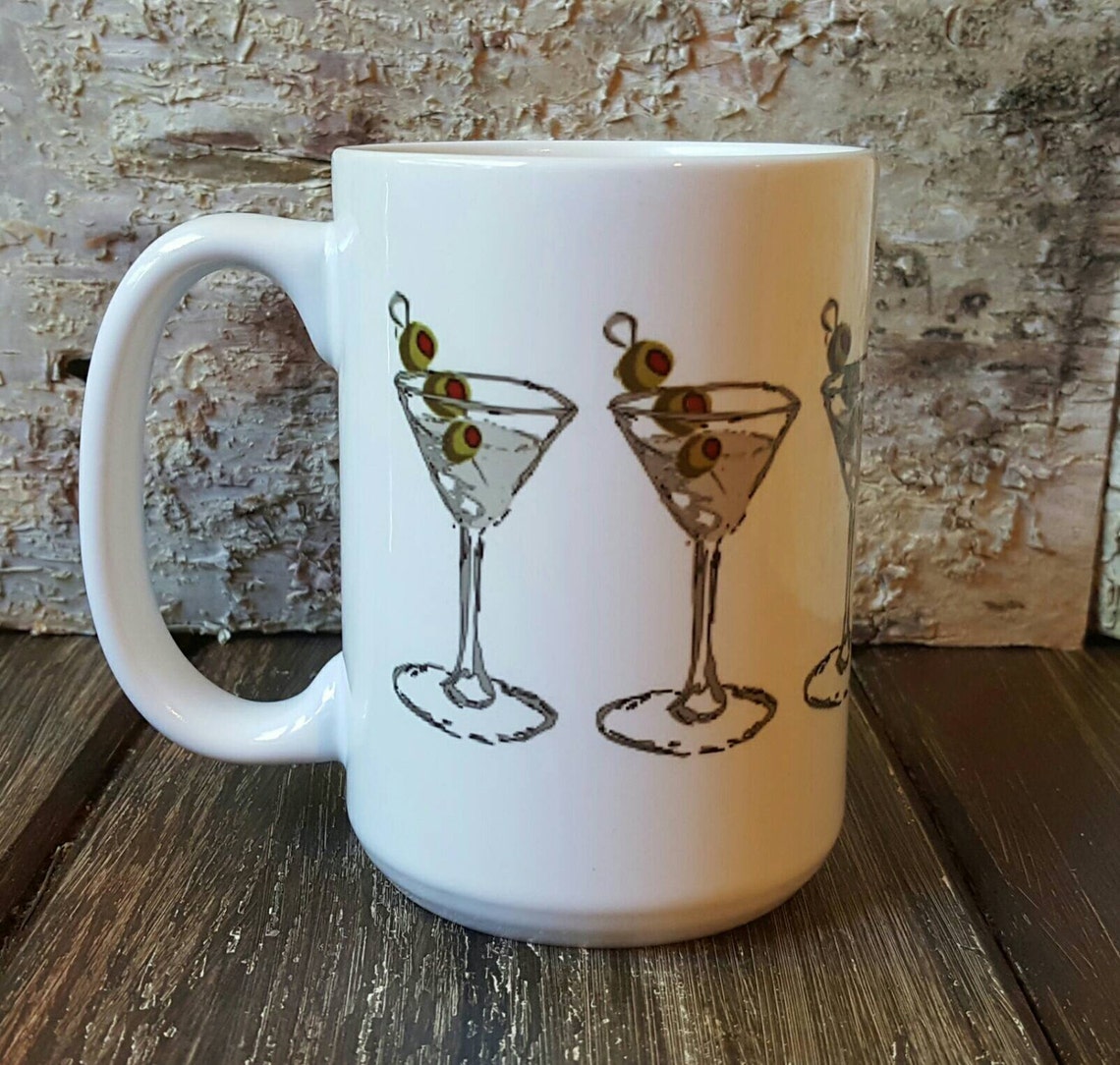 Martini Mug With Olives, Martini Lover Gift, Cocktail Mug, Coffee and ...
