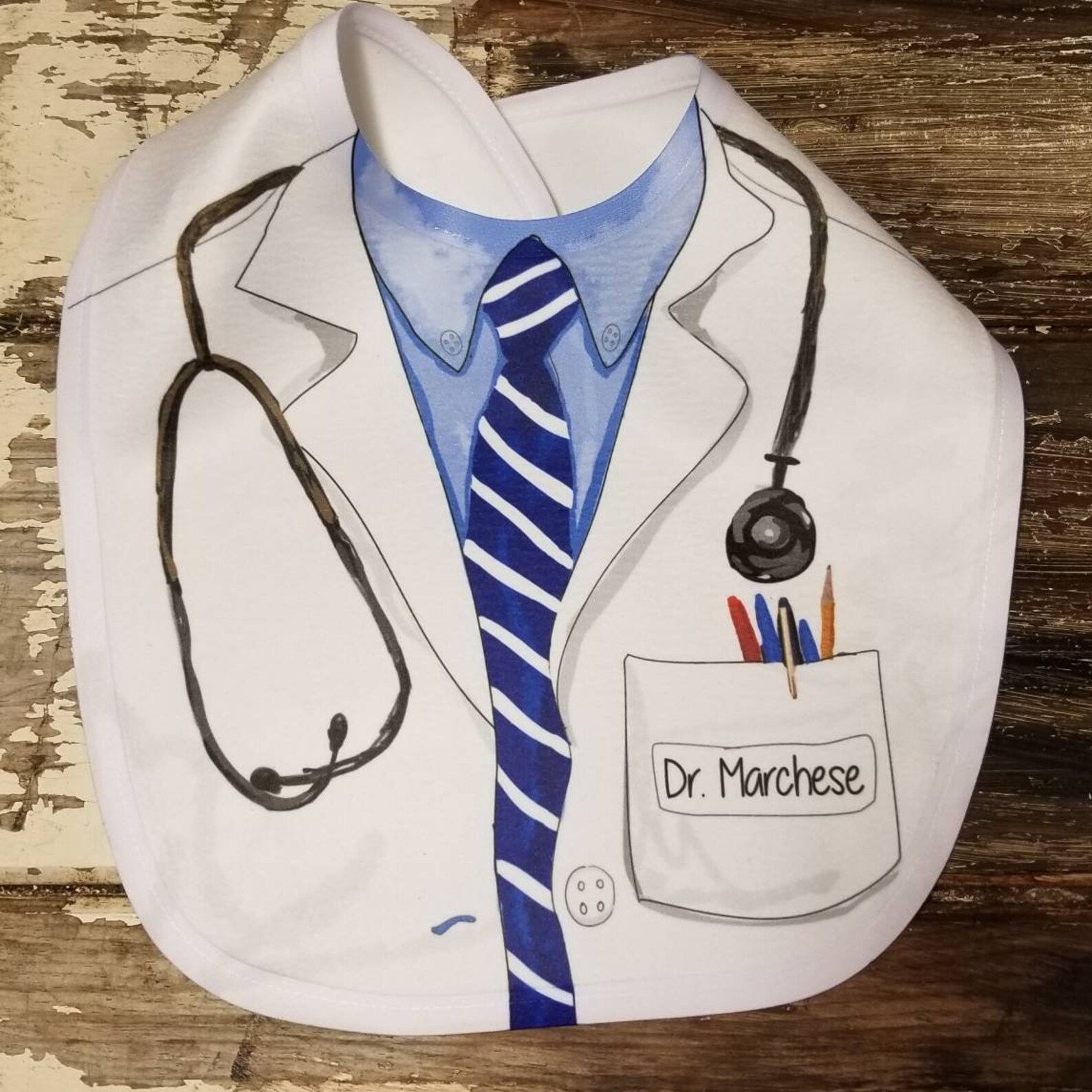 Personalized Doctor Bib, Personalized Bib for Mom or Dad Doctor ...