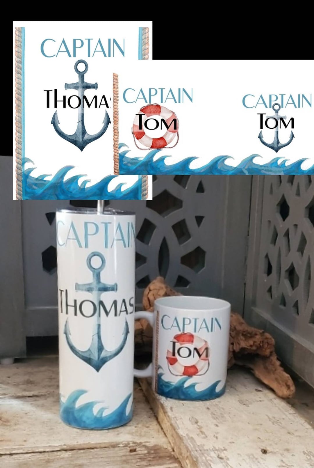 Personalized Boat Captain, Boat Lover Gift Ceramic/stainless Thermos ...