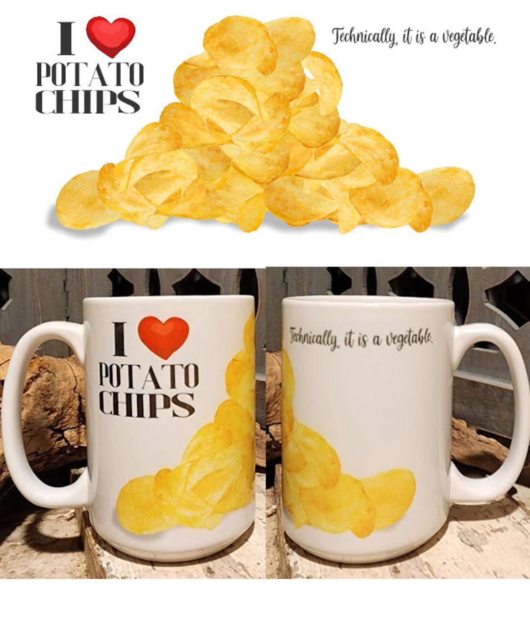 Potato Chip Mug, Personalized Mug for Potato Chips Lover, Funny Mug ...