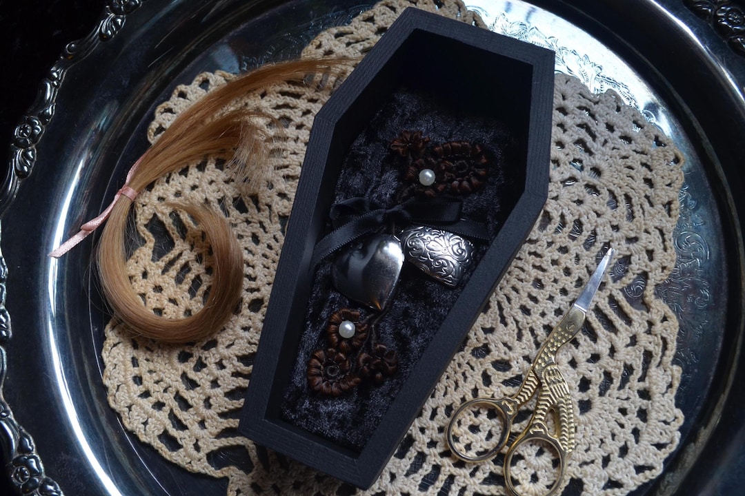 Custom Victorian Mourning Inspired Hairwork Coffin - Custom Order ...