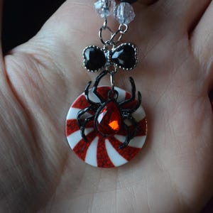 Peppermint Spider Rosary Style Necklace Victorian Christmas Gothic - Etsy