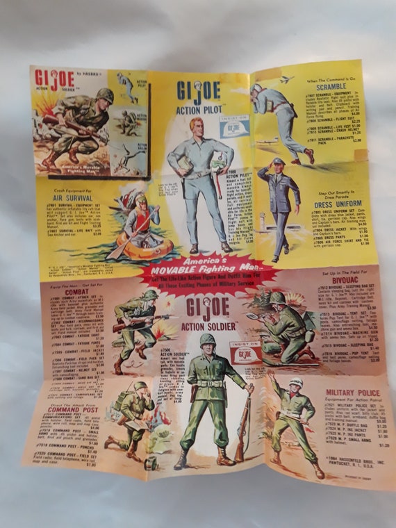 Vintage 1964 GI JOE Fold Out Sales Brochure or Action Figure | Etsy