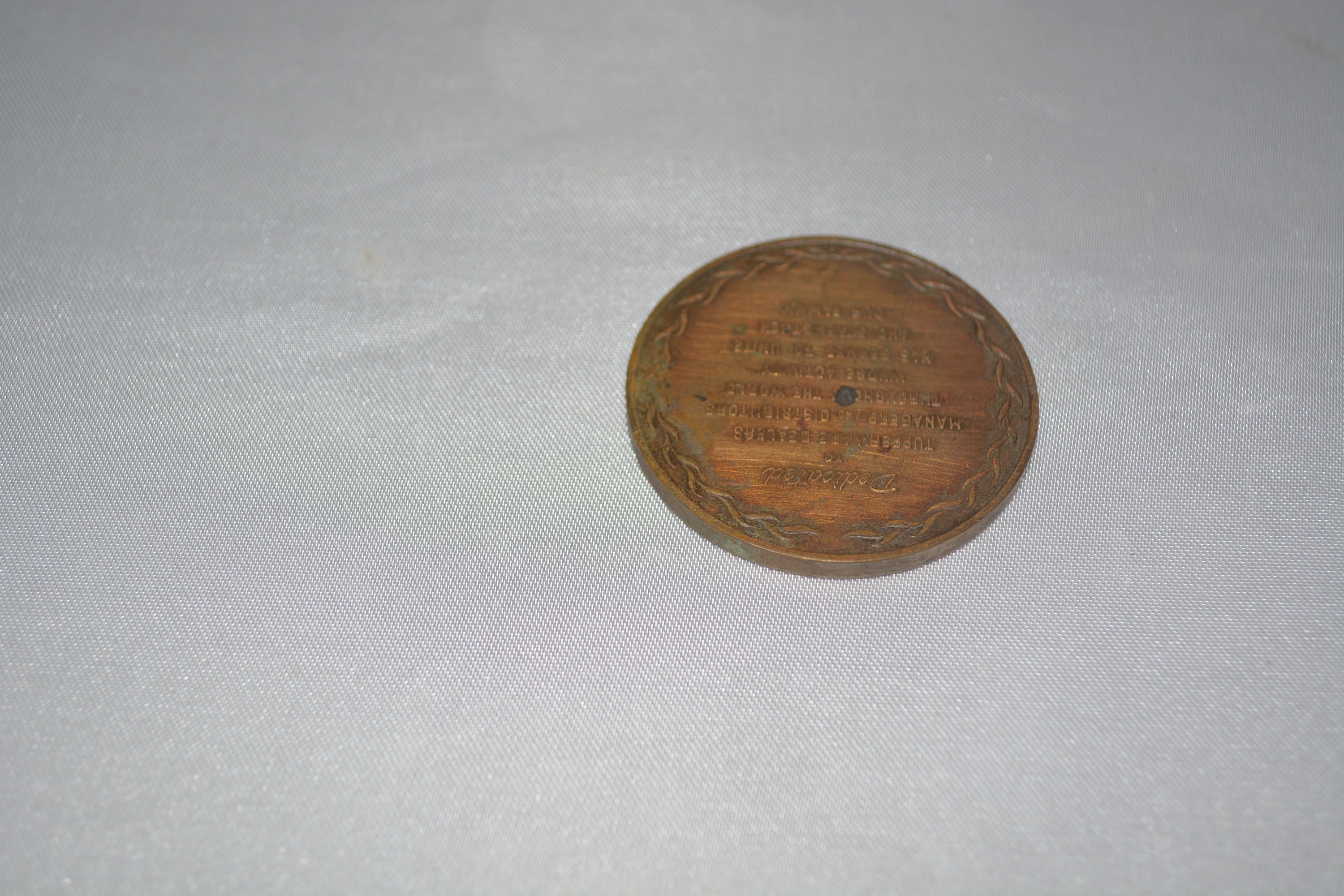 1970 Tupperware Commemorative Dedication Bronze Token - Etsy