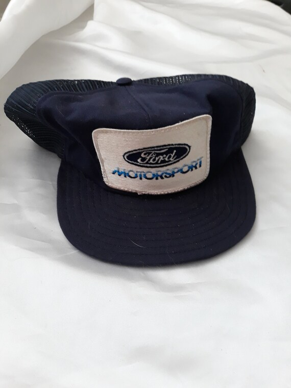 Ford Vintage Baseball Hat Blue White Adjustable - Gem