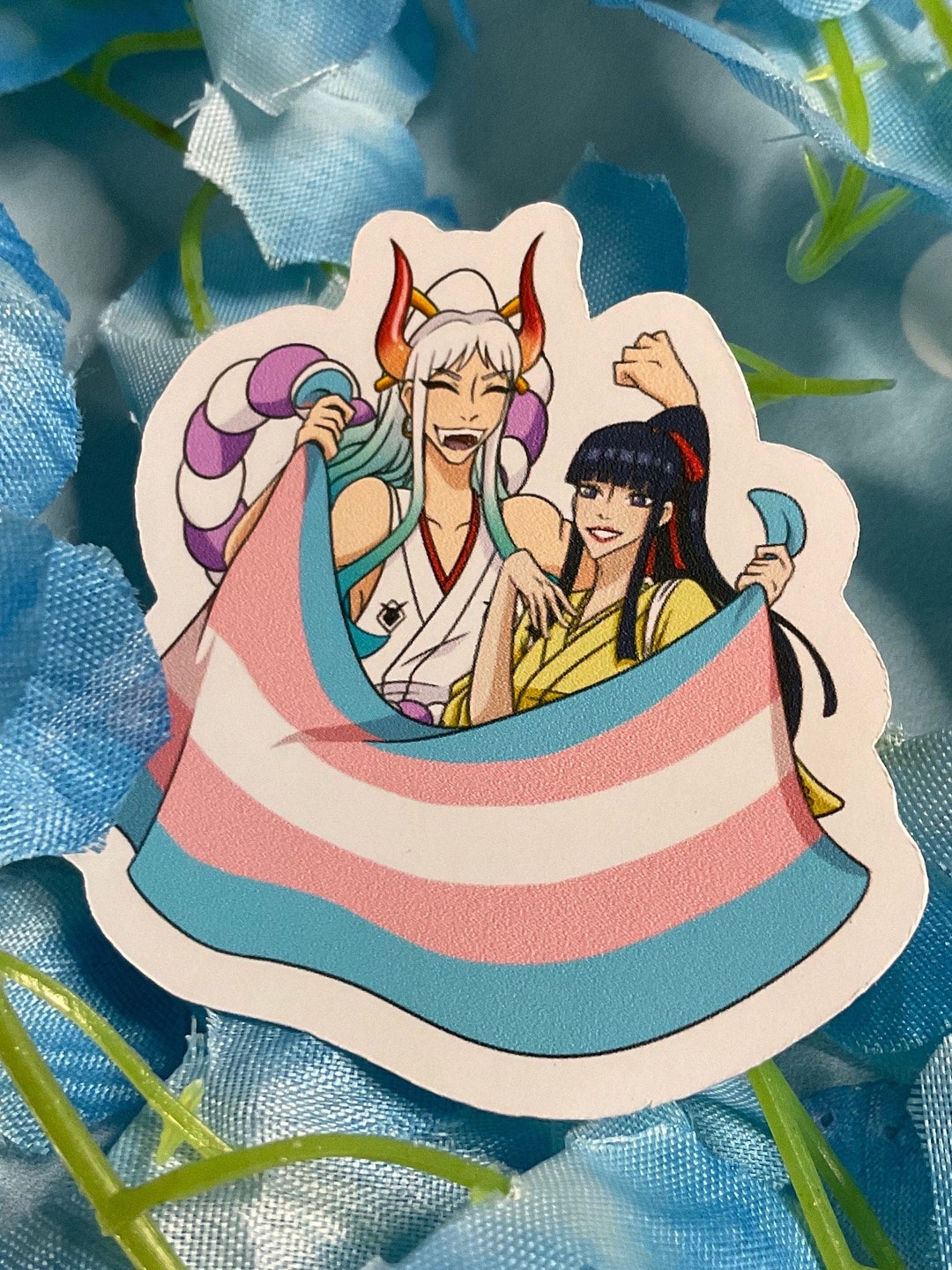 One Piece Yamato and Okiku Trans Rights Sticker - Etsy