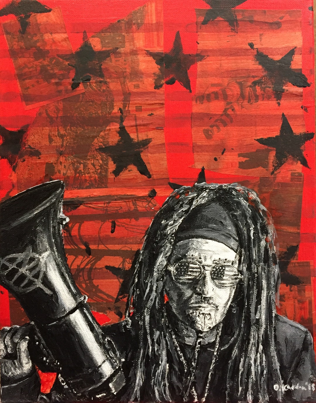 Ministry- Band Portrait- Original 11"x14" Framed Acrylic Painting on ...