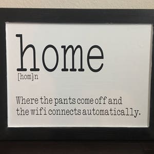 CUSTOM Home Definition Sign - Etsy