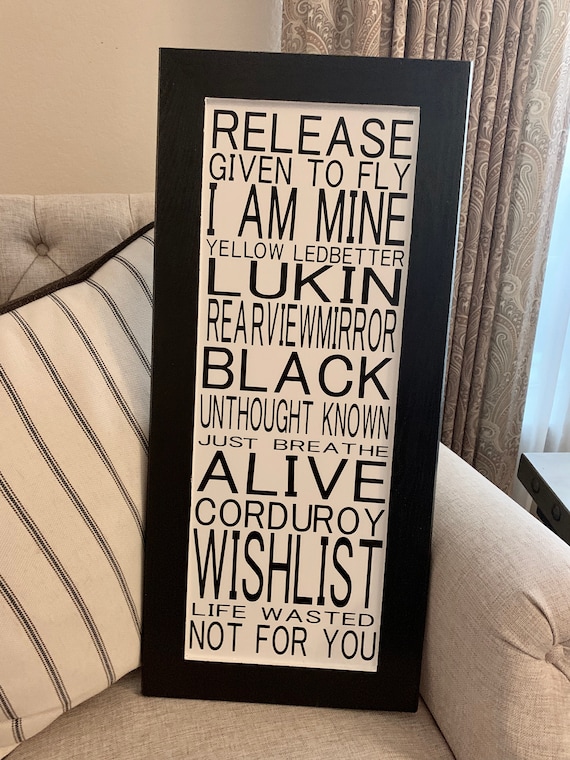 Pearl Jam Songs Sign | Etsy