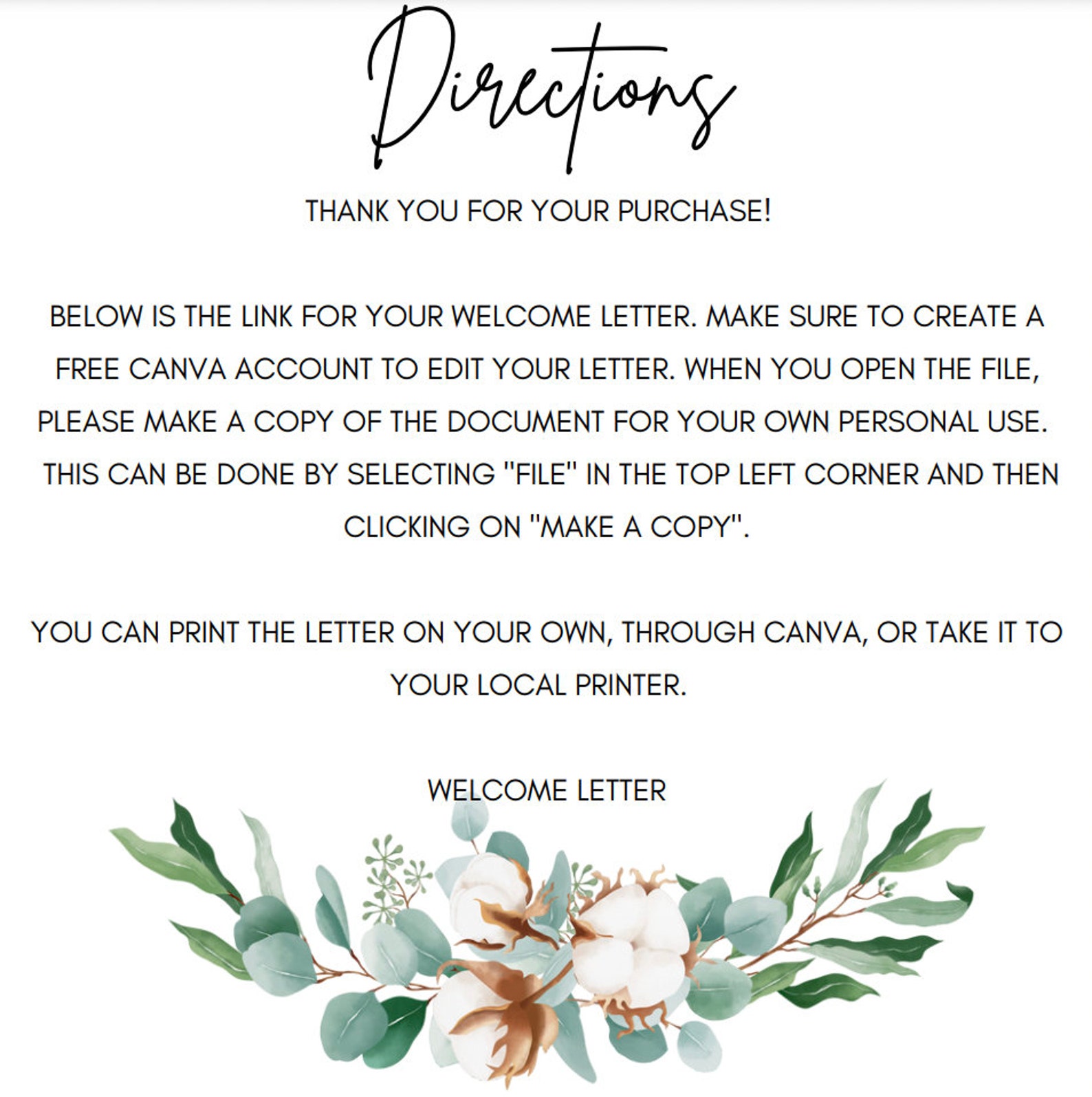 Editable Welcome Letter Digital Download Welcome Letter - Etsy