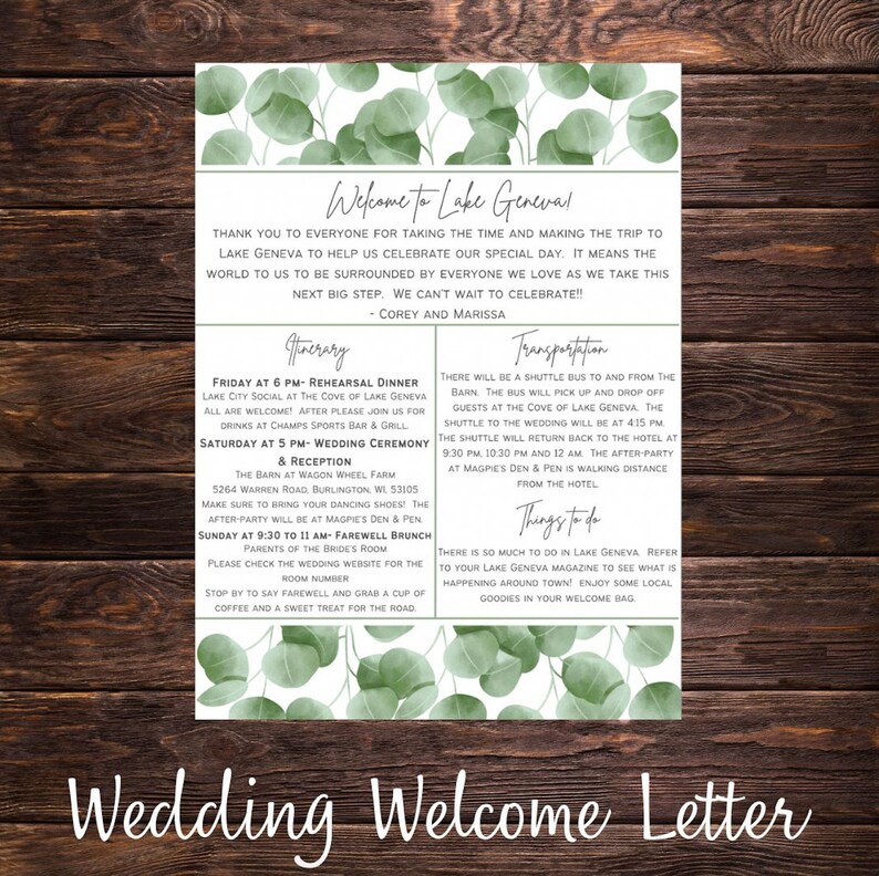 Editable Welcome Letter, Digital Download Welcome Letter, Welcome Note ...