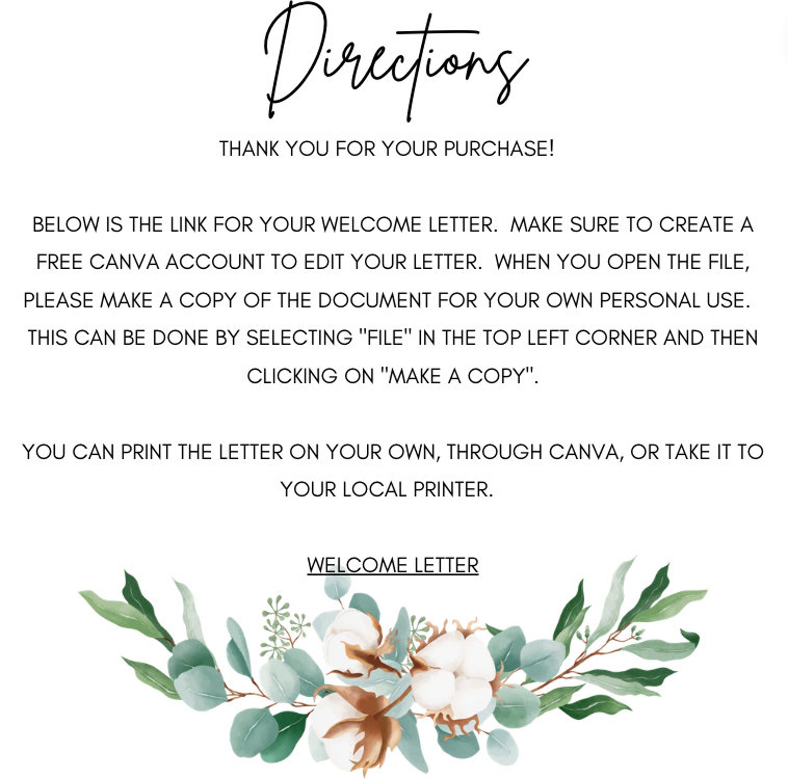 Editable Welcome Letter Card Welcome Note Wedding Gift Bag - Etsy