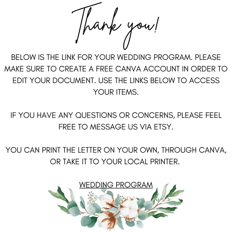 Editable Classic Wedding Program, Formal Wedding Program, Downloadable ...