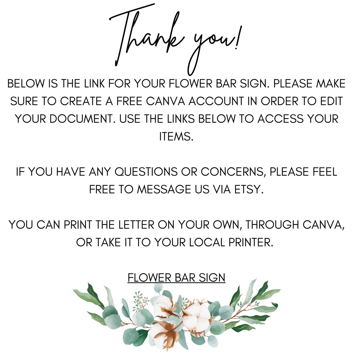 Digital Flower Bar Sign, Bridal Shower, Bouquet Bar Sign, Make a ...