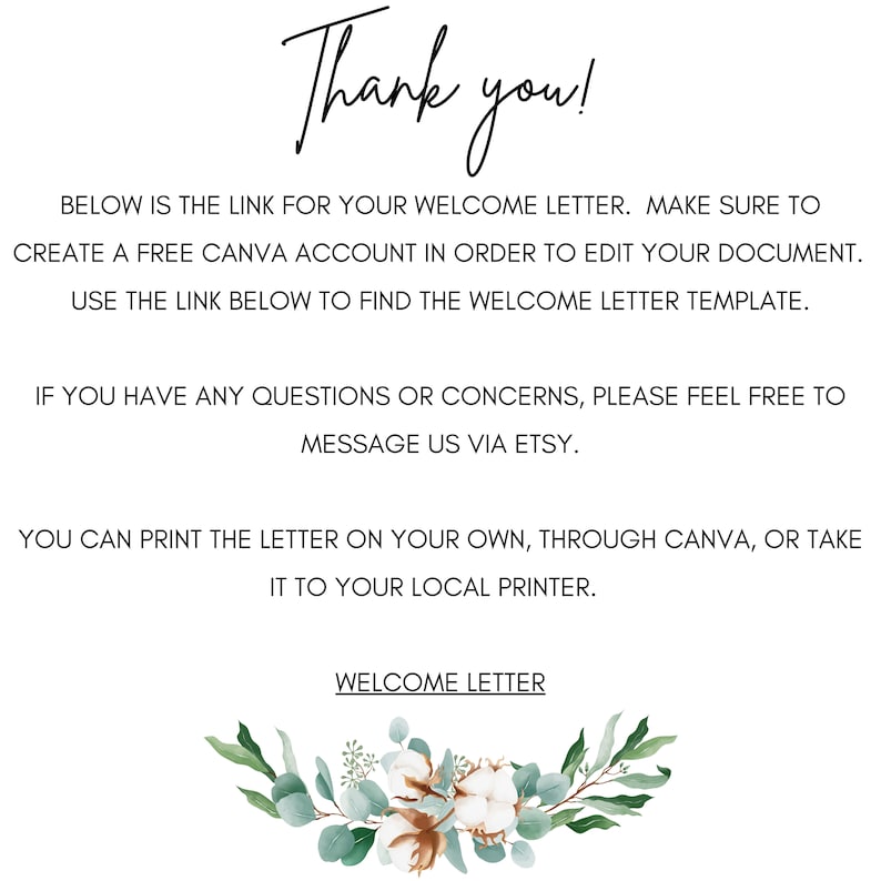 Editable Welcome Letter Card, Welcome Note, Wedding Gift Bag, Weekend ...