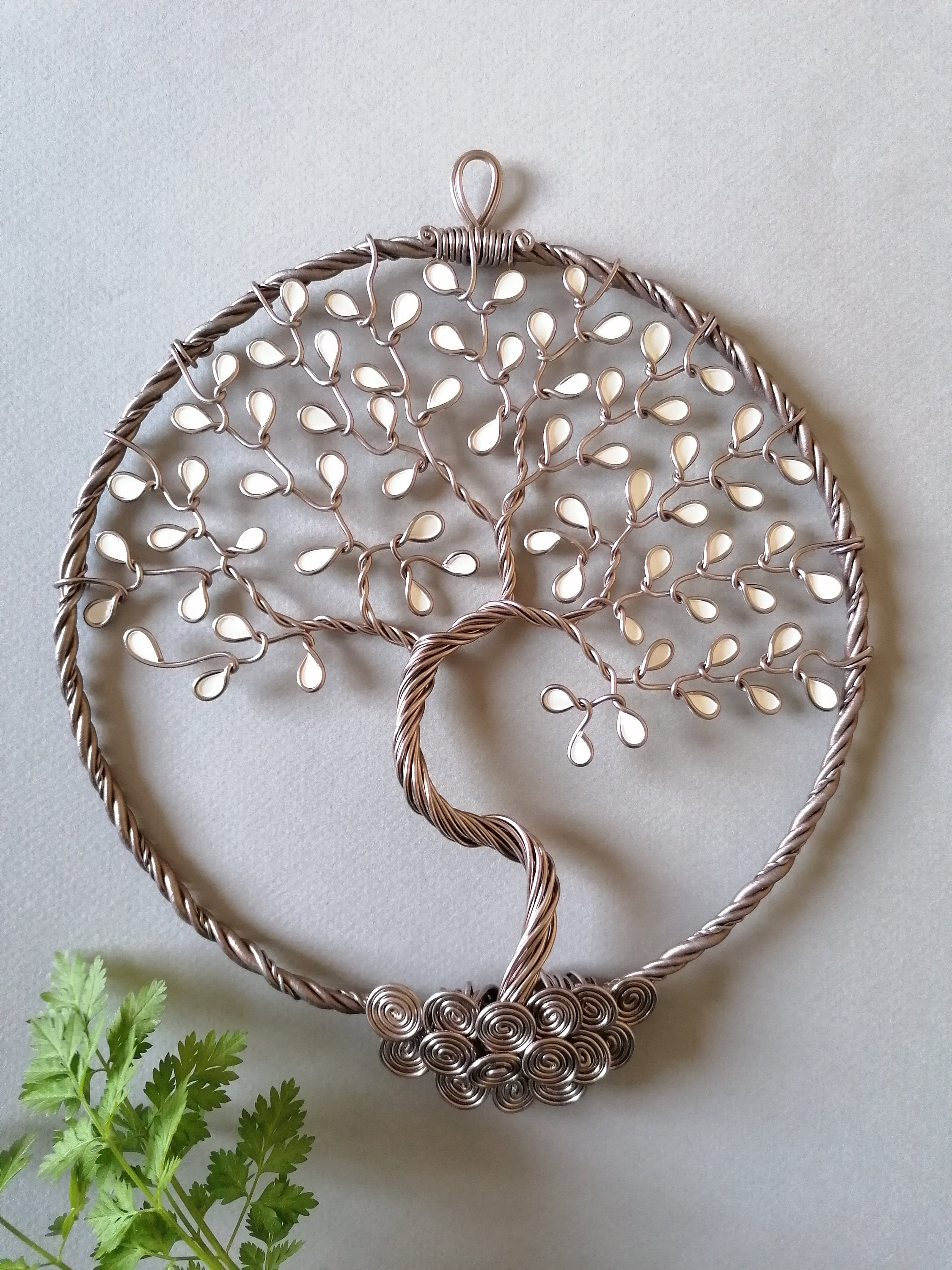 Tree of Life Decoration. Light Brown Aluminium Wire. Handmade. Original ...