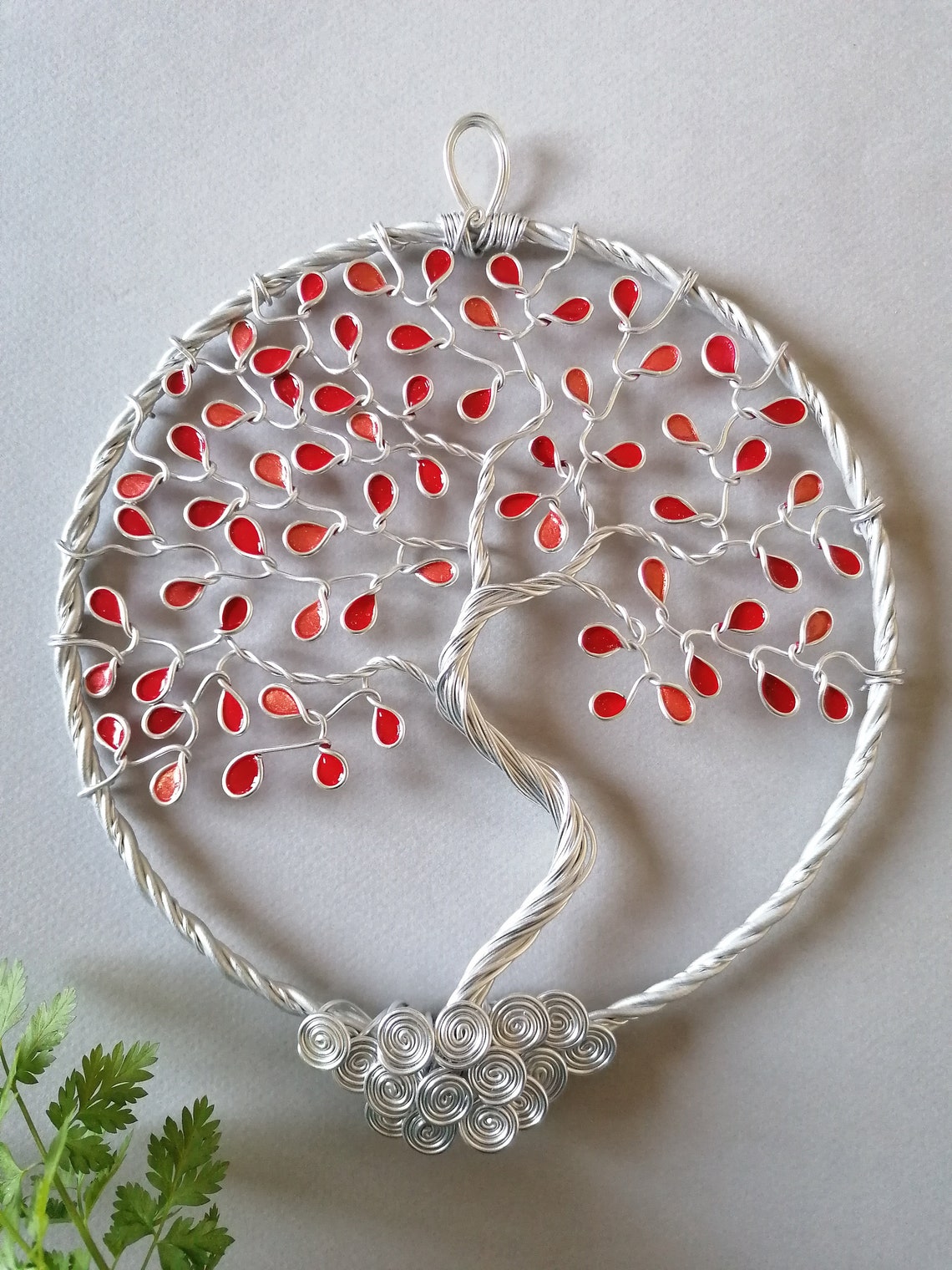 Tree of Life Decoration. Silver Aluminium Wire. Handmade. Original Gift ...