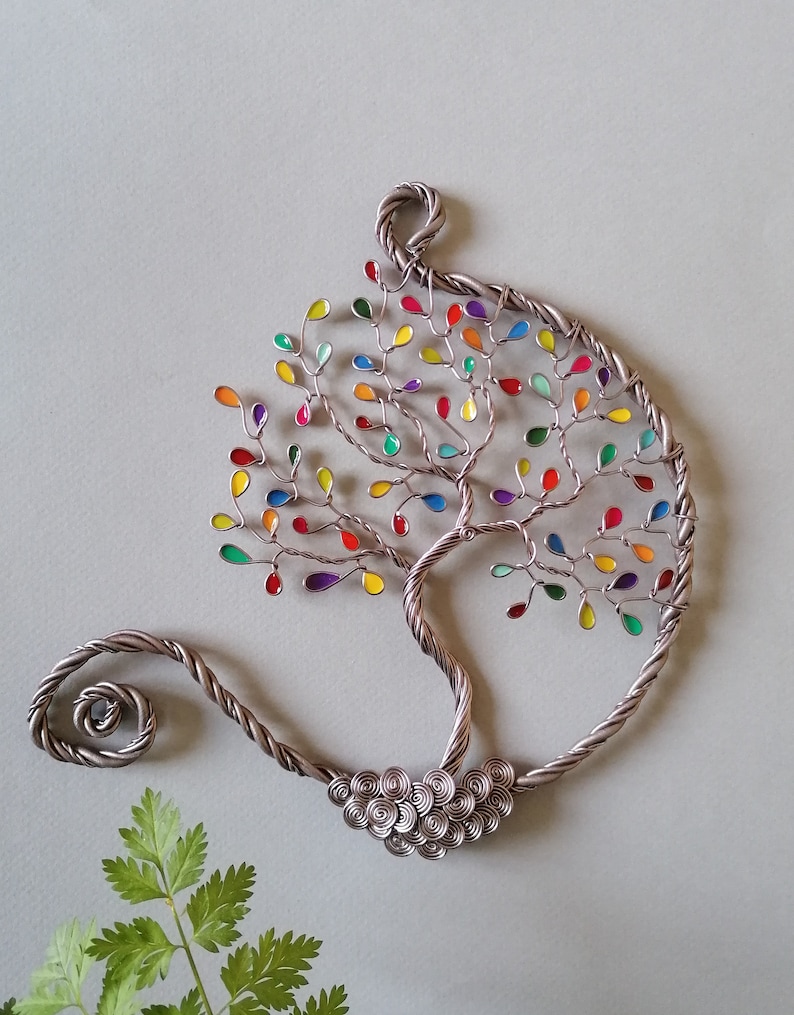 Tree of Life Decoration. Light Brown Aluminium Wire. Handmade. Original ...