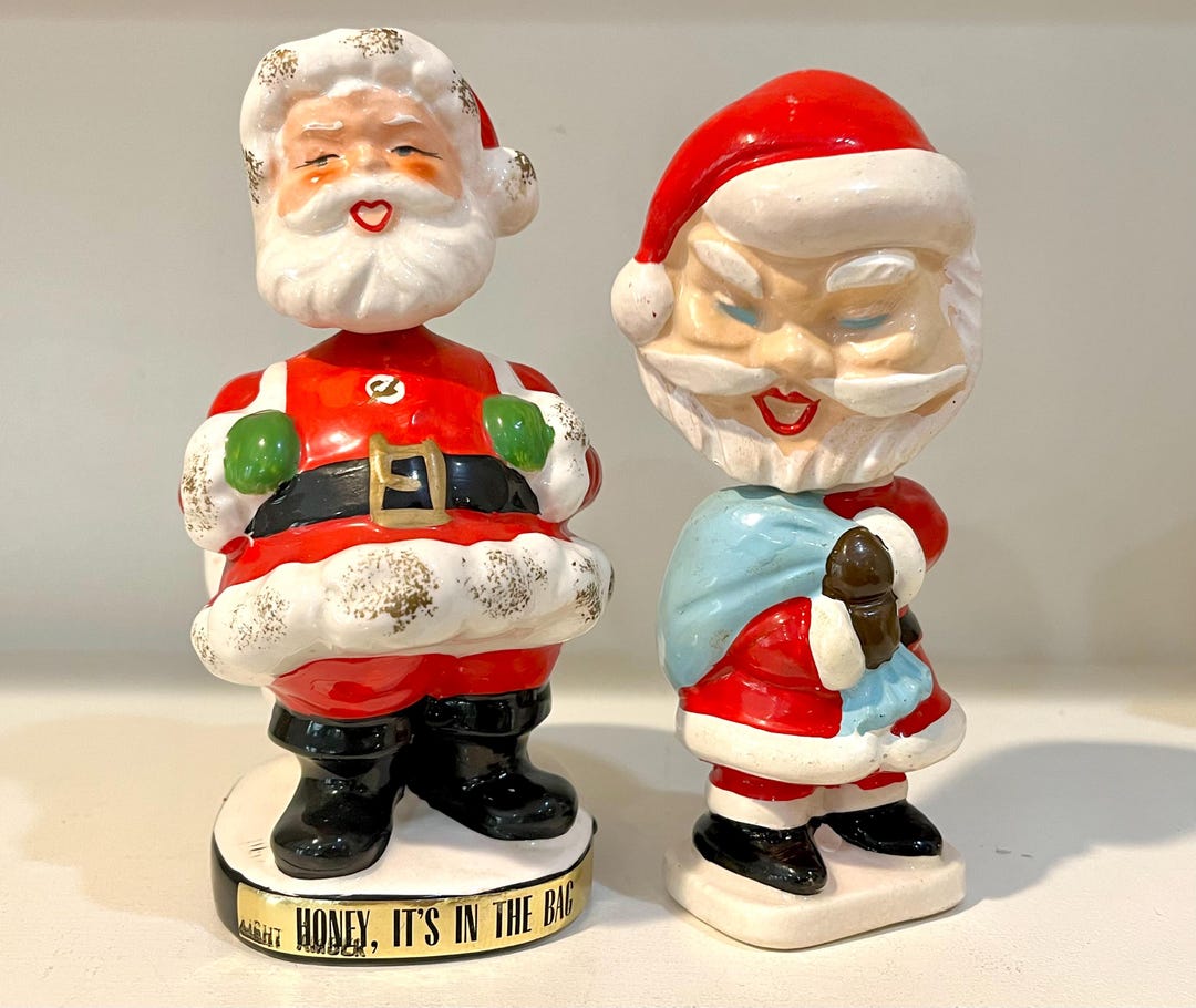 Japan Bobblehead Santa Claus Figurine Planter. Ceramic Bobble Head ...
