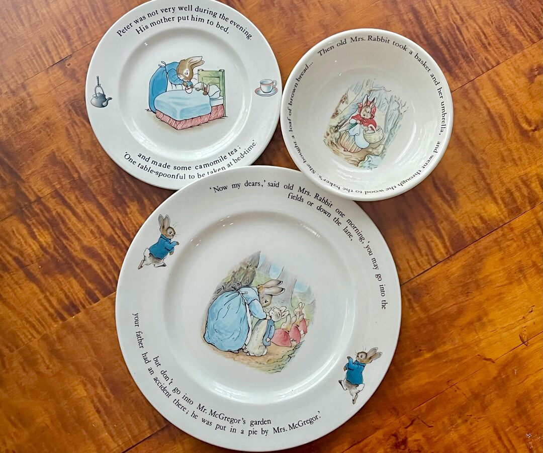 Peter Rabbit Dinner Plate, Bowl and Salad Plate. Wedgwood & Barlaston ...