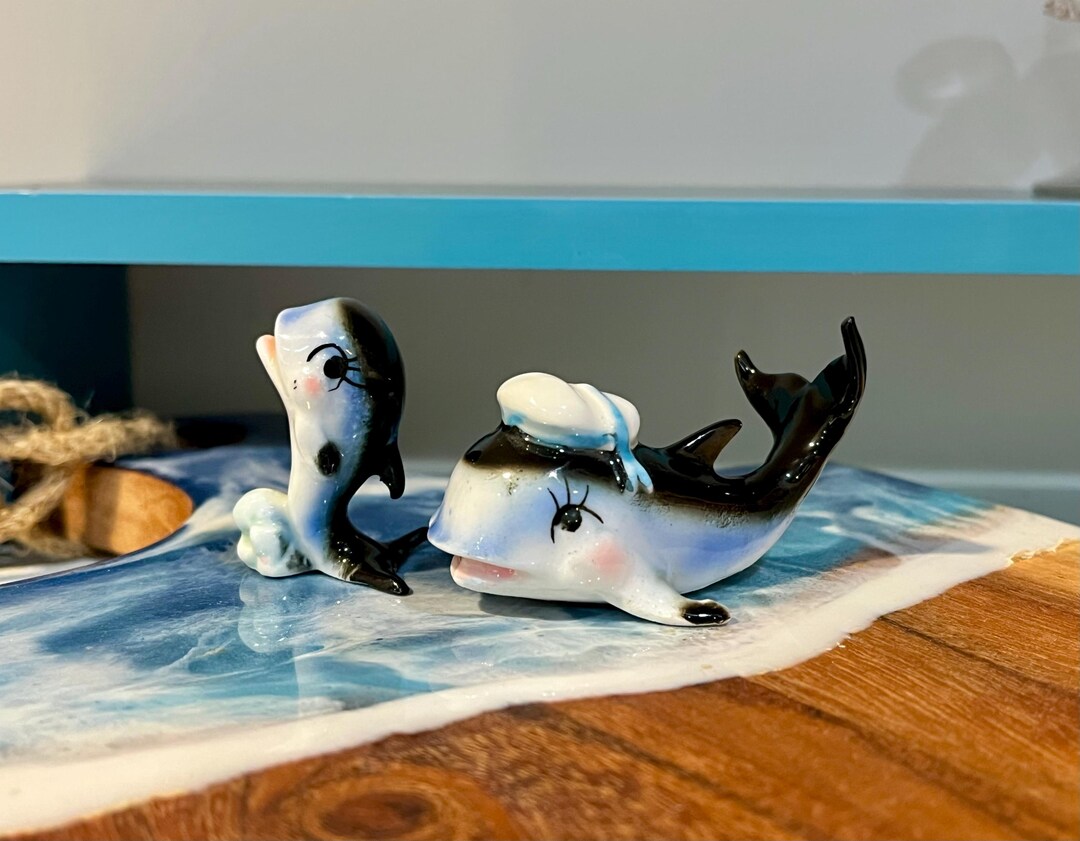 Vintage Whale Figurines. Bone China Japan Kelvins Shikin Unmarked. Sea ...