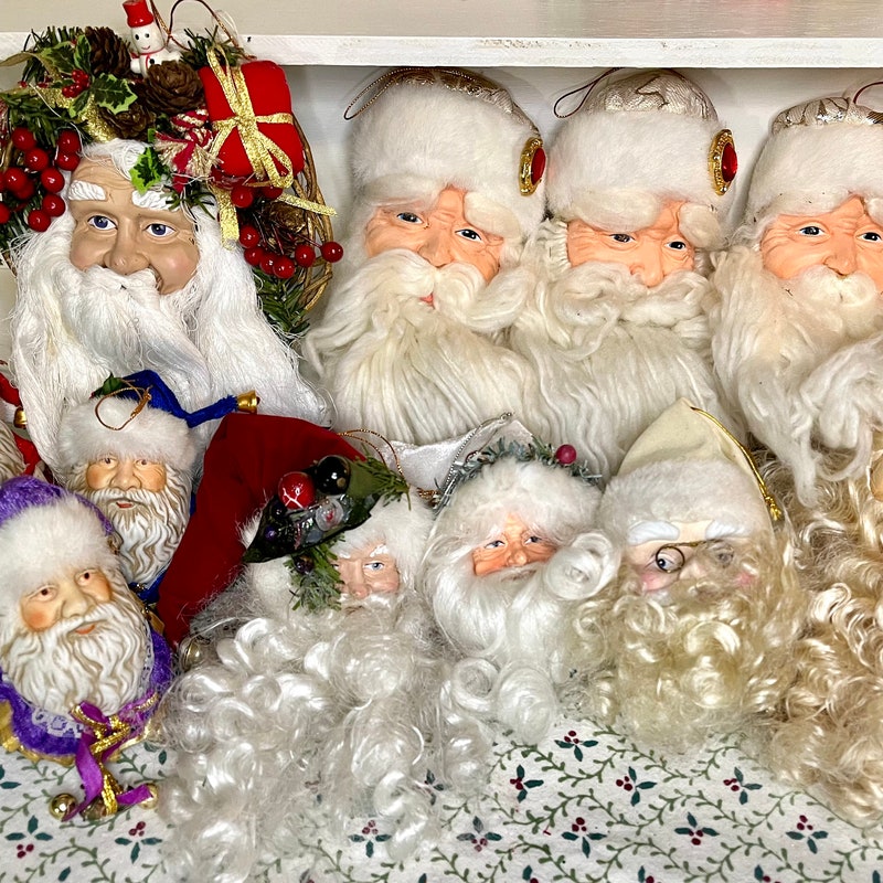 Santa Head Ornament - Etsy