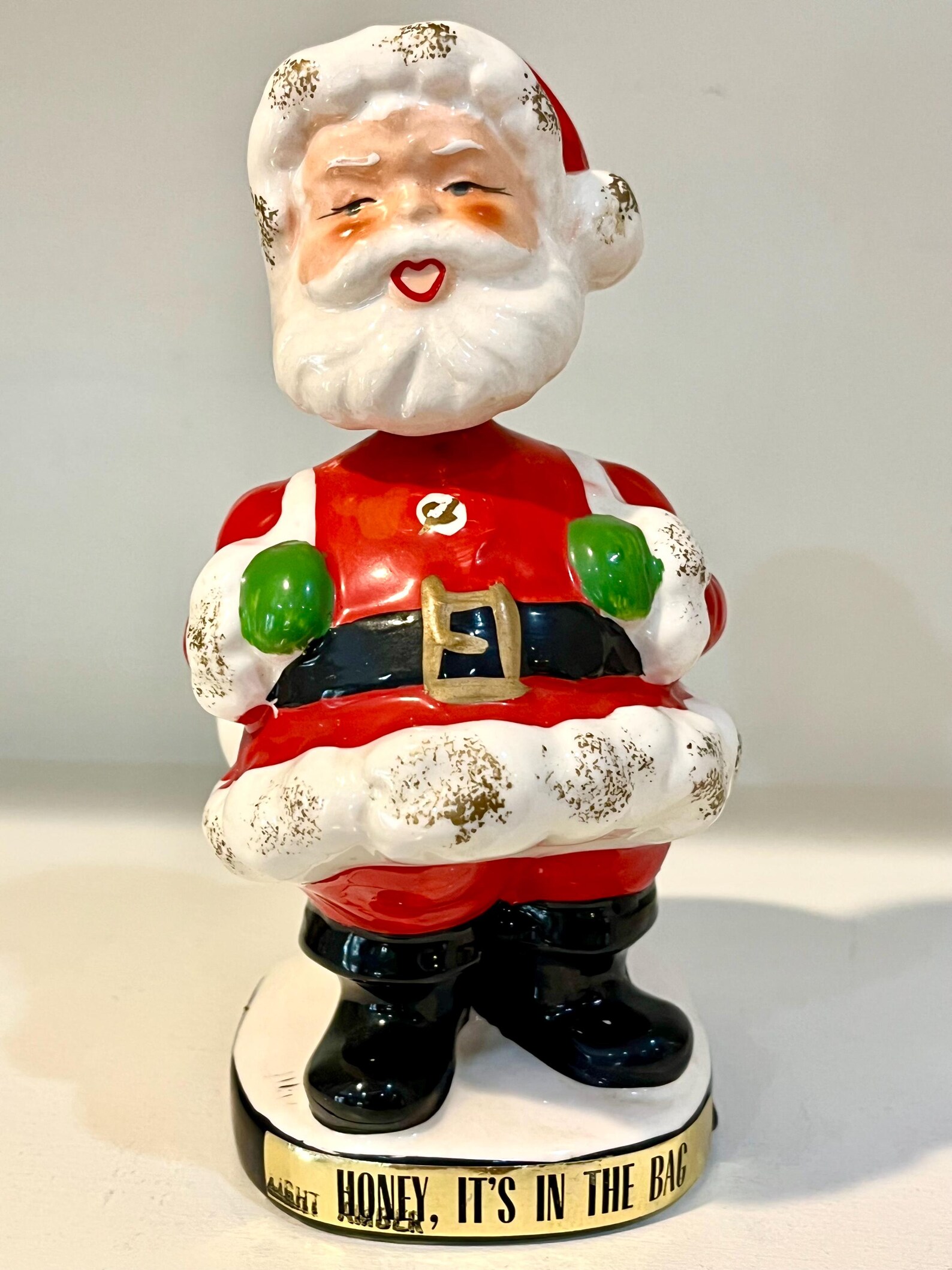 Japan Bobblehead Santa Claus Figurine Planter. Ceramic Bobble Head ...