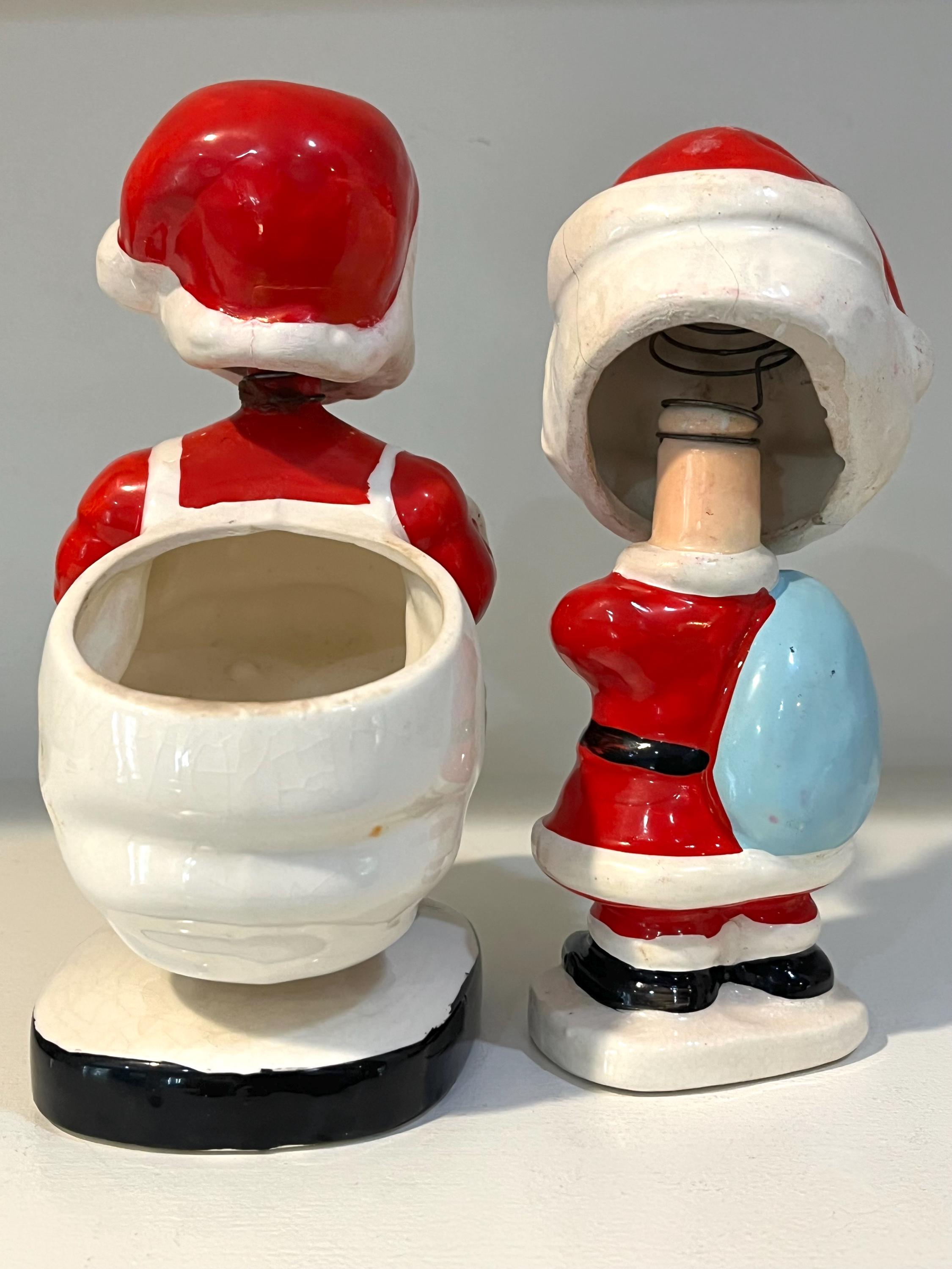 Japan Bobblehead Santa Claus Figurine Planter. Ceramic Bobble Head ...