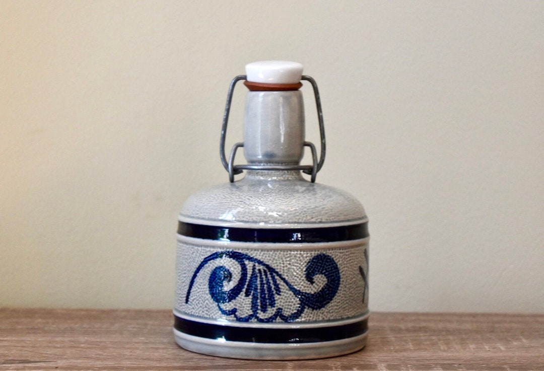 Salt Glazed Staffel Stoneware West Germany Ceramic Pottery Bottle With ...