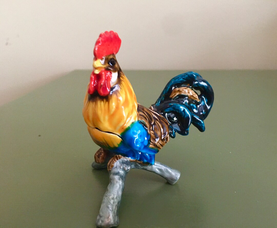 Rooster Trinket Box. Hinged Magnetic Metal With Enamel Rooster on ...