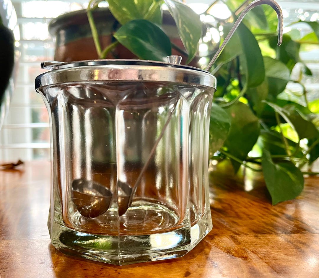 Flip Top Bowl. Medco Everclose Metal Top. Fliptop Clear Glass Sugar ...